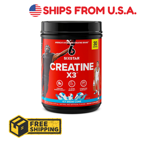 Six Star Creatine Monohydrate Powder, X3 (Fruit Punch) - Flavored ...