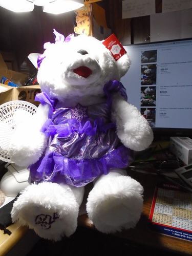 2024 Walmart CHRISTMAS Snowflake TEDDY BEAR White Girl Purple 22 Inches ...