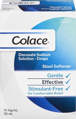 Colace Docusate Sodium Stool Softener Solution Constipation 10 Mg/ml ...