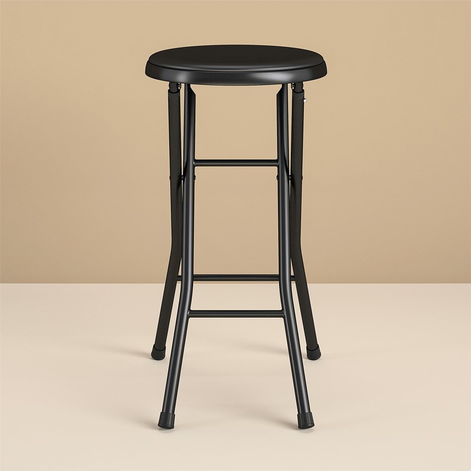Mainstays Folding Metal Stool, Black | eBay