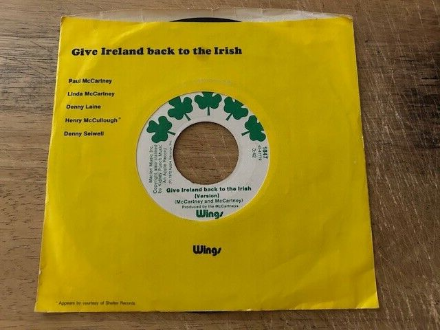 Paul McCartney & Wings "Give Ireland Back to the Irish" Vinyl 45 w ...
