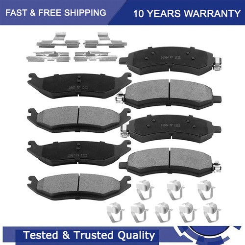 Front Rear Ceramic Brake Pads for 2006 - 2016 2017 2018 Dodge Ram 1500 ...