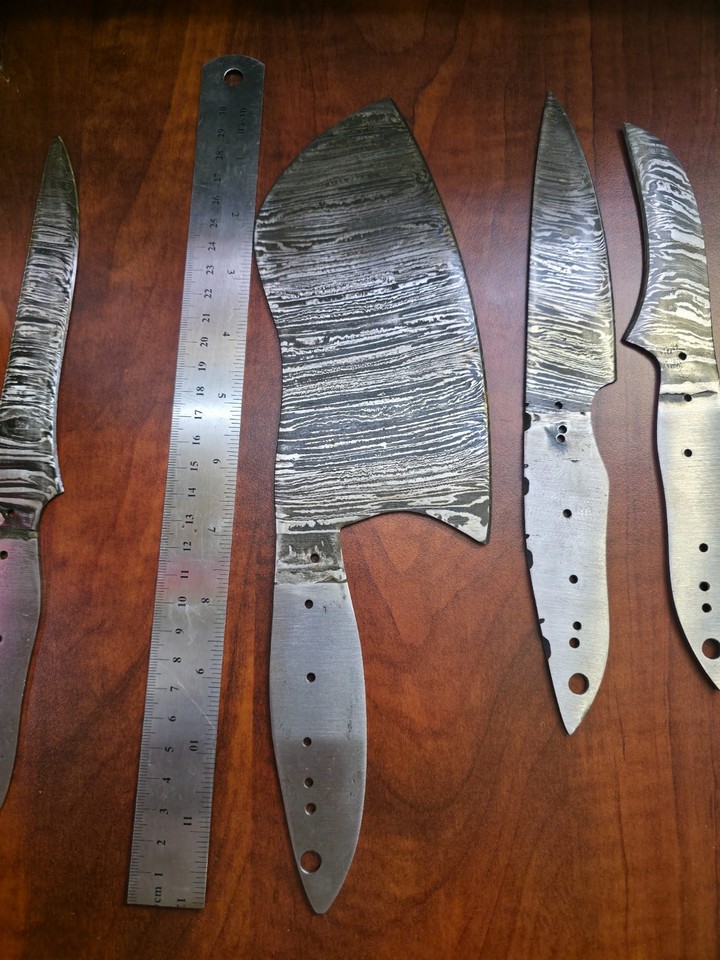 Forged Damascus Steel Knife Making Kit DIY Blank Blade Forging ...