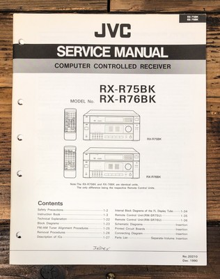 JVC RX-R75 RX-R76 Receiver Service Manual *Original* | eBay