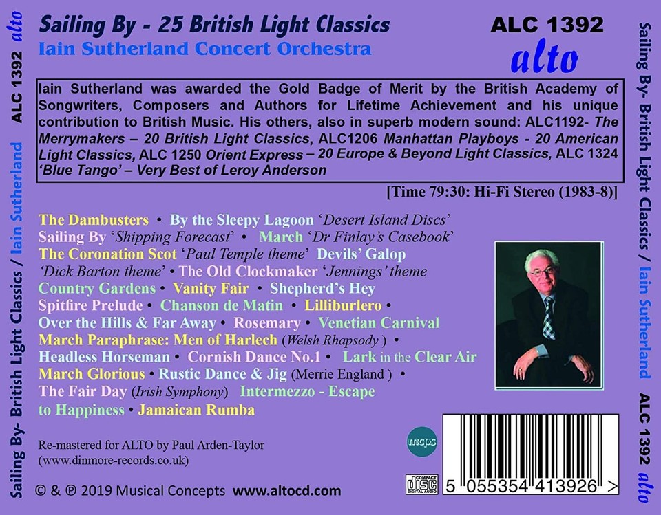 Iain Sutherland Concert Orchestra Sailing By- 25 British Light Classics ...