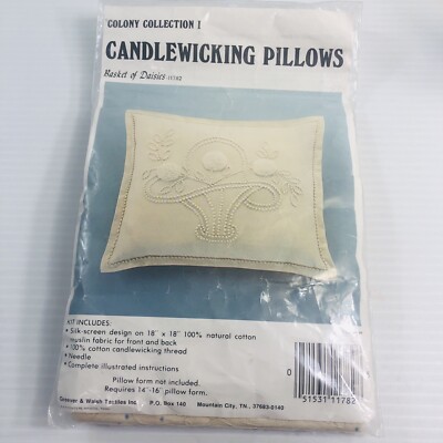 Colony Collection I Candlewicking Pillows Kit 11782 Basket of Daisies ...