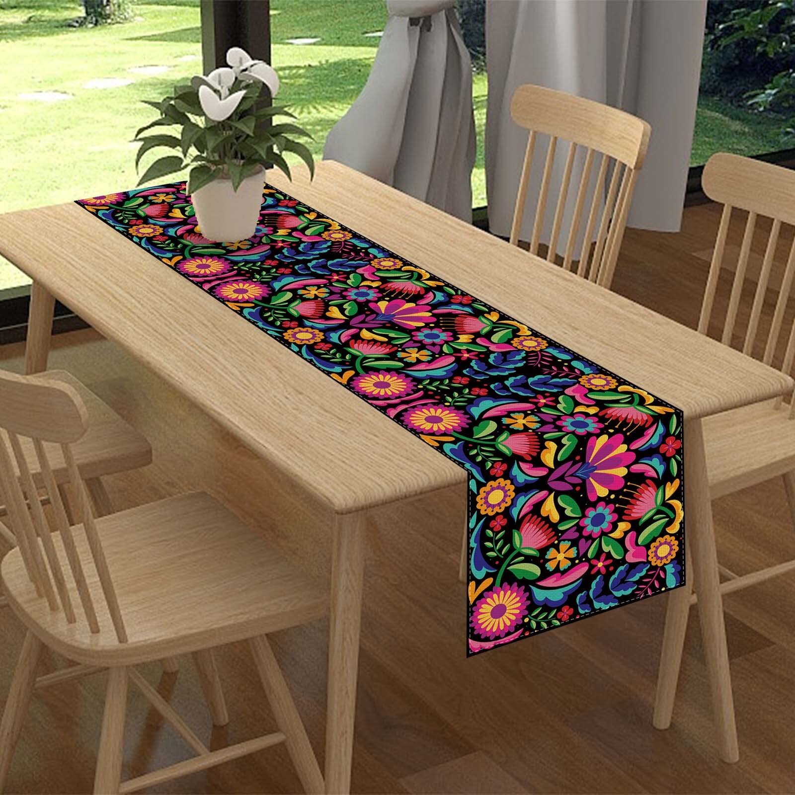 Linen Mexican Fiesta Table Runner 72 Inches Long Cinco De Mayo ...