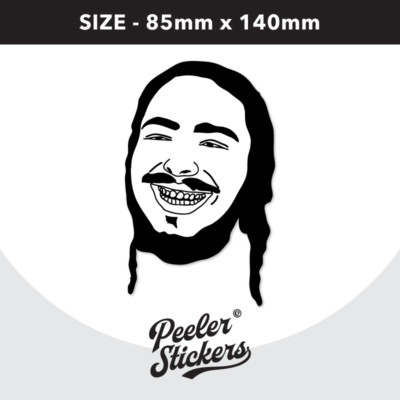 Post Malone Face Decal Sticker, Stoney Hip Hop Rap R&B Sticker CD0108 ...