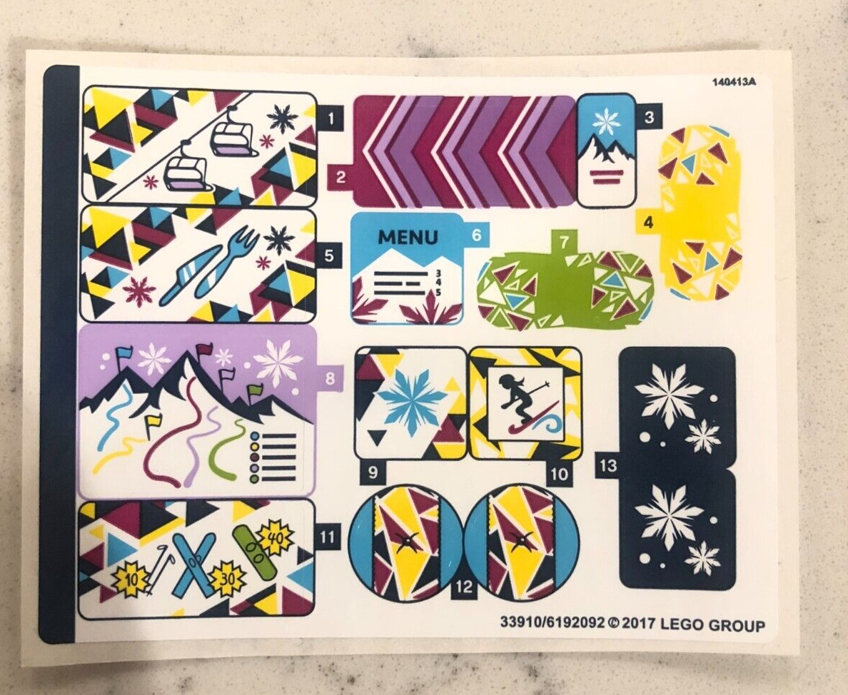 LEGO STICKER SHEET for 41324 Snow Resort Ski Lift, New & Genuine | eBay