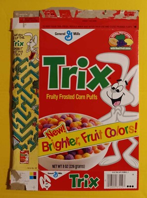 1988 General Mills Trix Cereal Box RARE 8oz. Size Maze & Games | eBay