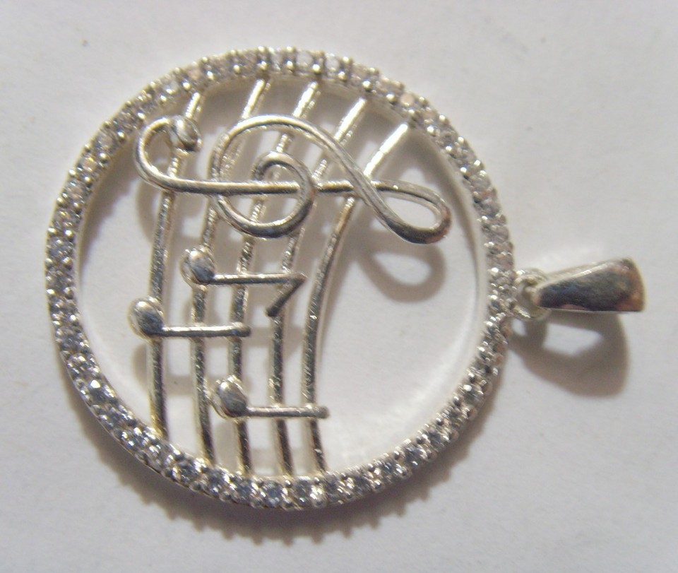 1960s vintage gems sterling silver musical note scale treble clef ...