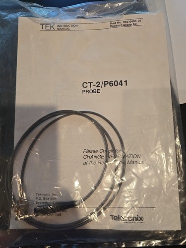 TEKTRONIX CT-2 CURRENT TRANSFORMER PROBE CABLE -P6041 PROBE NEW with ...