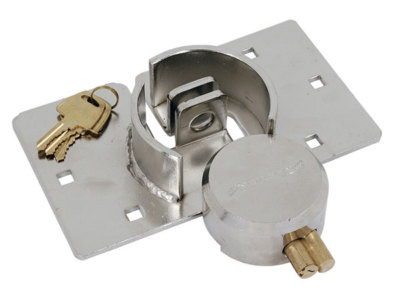 73MM Heavy Duty Round Padlock & Hasp Set Security Door Garage Shed Van ...