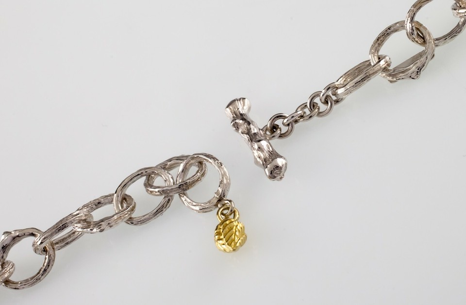 K. Brunini Sterling Silver and 18k Gold Twig Loop Chain Necklace 23" | eBay