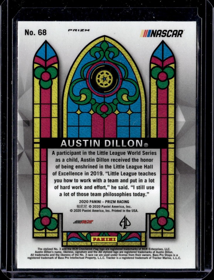 2020 Panini Prizm Austin Dillon Blue Stained Glass #68 NASCAR | eBay