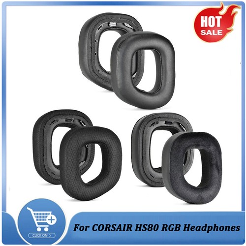 1 Pair Replacement Ear Pads Cushion Earmuff For CORSAIR HS80 RGB ...