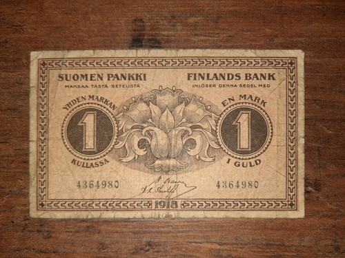 Finnland 1 Mark 1918 P.35 Banknote Finland Suomi | eBay.de
