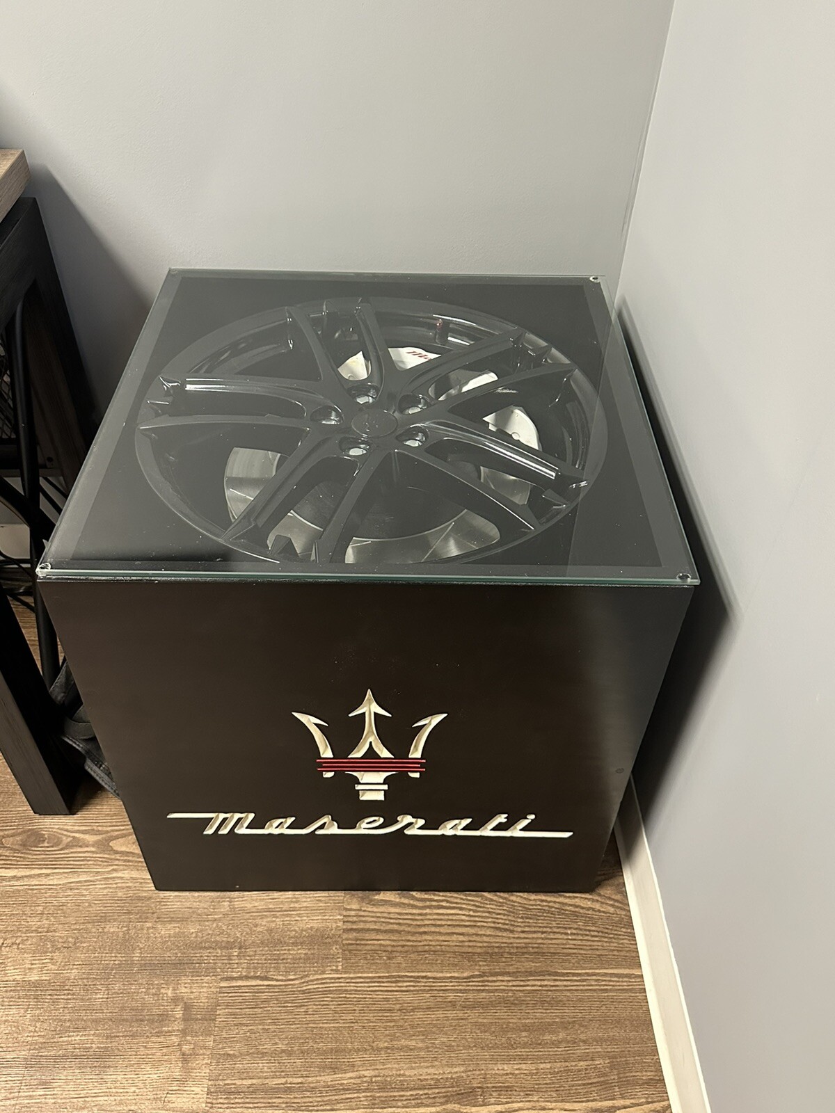 Custom Maserati Table. Has Authentic Rim Inside Case With Maserati ...