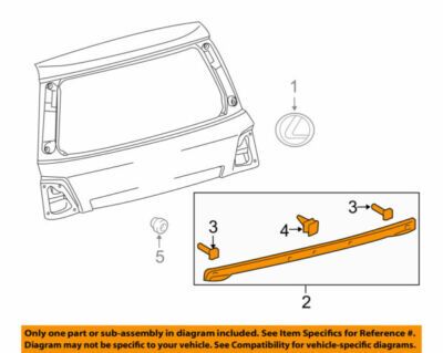 76801-60370 Toyota Garnish sub-assy, back door, outside 7680160370, New ...