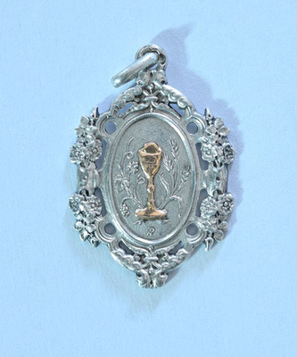 Silver And Gold First Communion Medal – Signed (Adolphe Penin) – Art ...