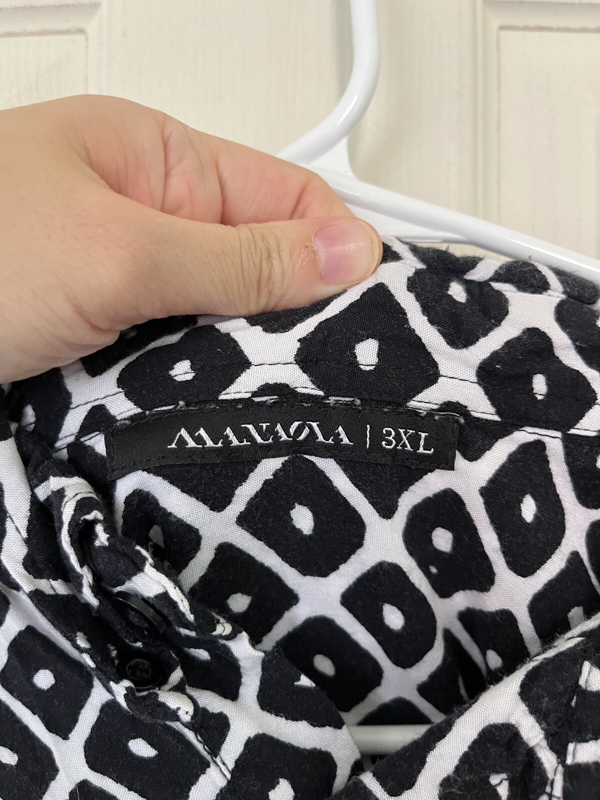 Manaola Mens Made In Hawaii Aloha Top Black/ White Geometric Pattern ...