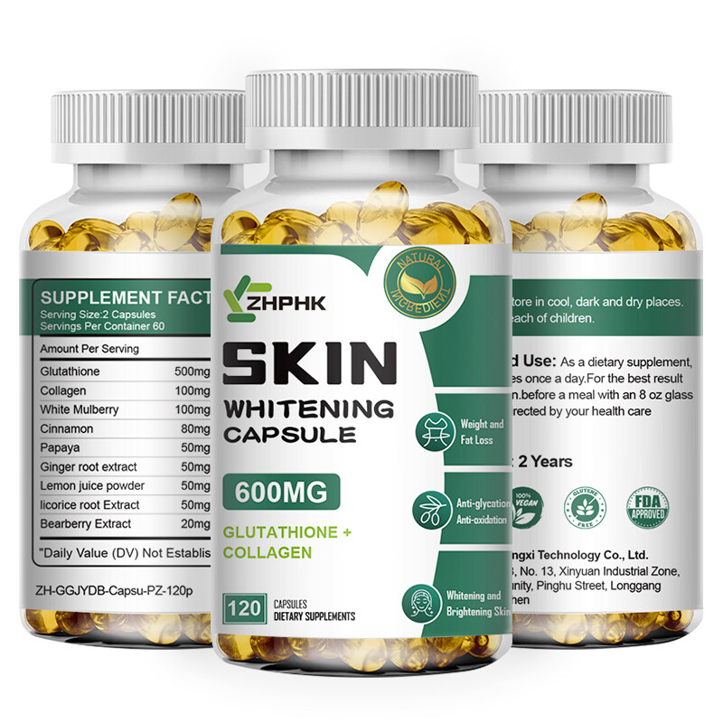 120 Capsules Collagen Glutathione Pills Whitening Skin Bleaching ...