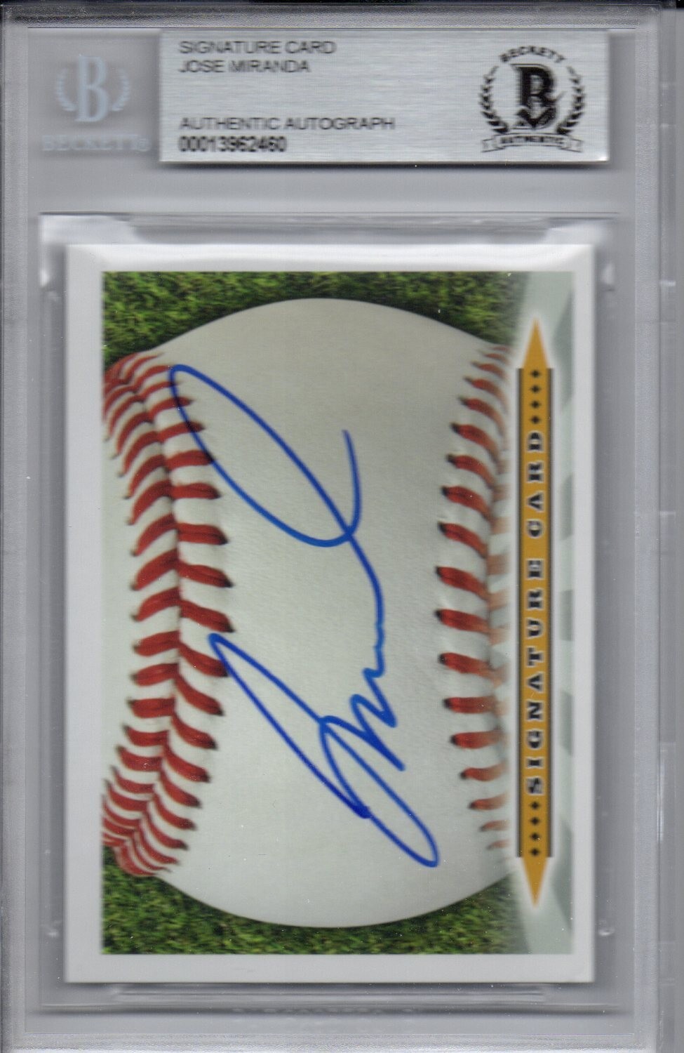 Jose Miranda Minnesota Twins Autographed Signed Signature Card Beckett ...