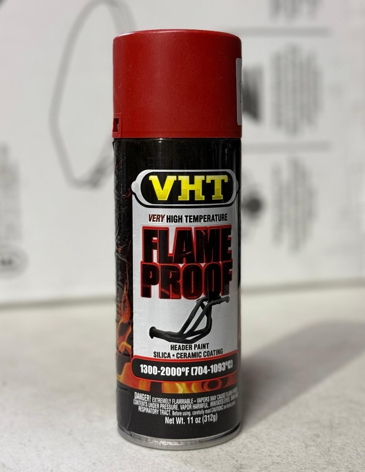 VHT SP109 High Temperature Flame Proof FLAT RED Header Spray Paint ...