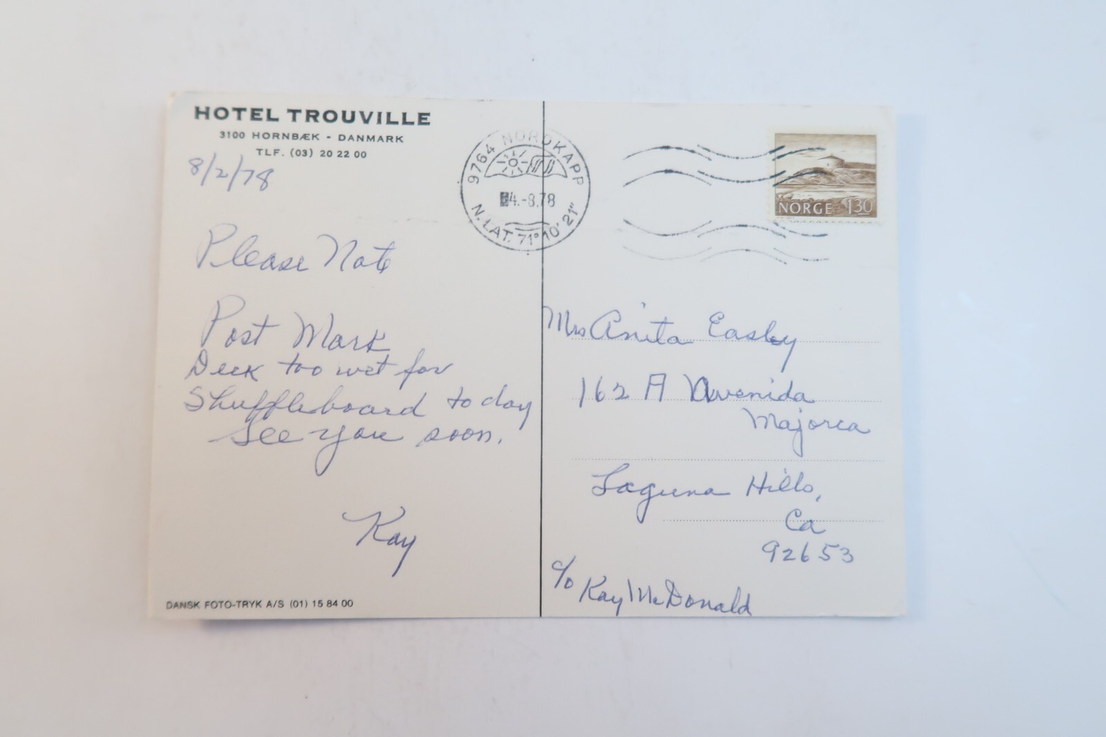 Hotel Trouville Hornbaek Denmark Dansk Foto-Tryk Vintage Postcard | eBay