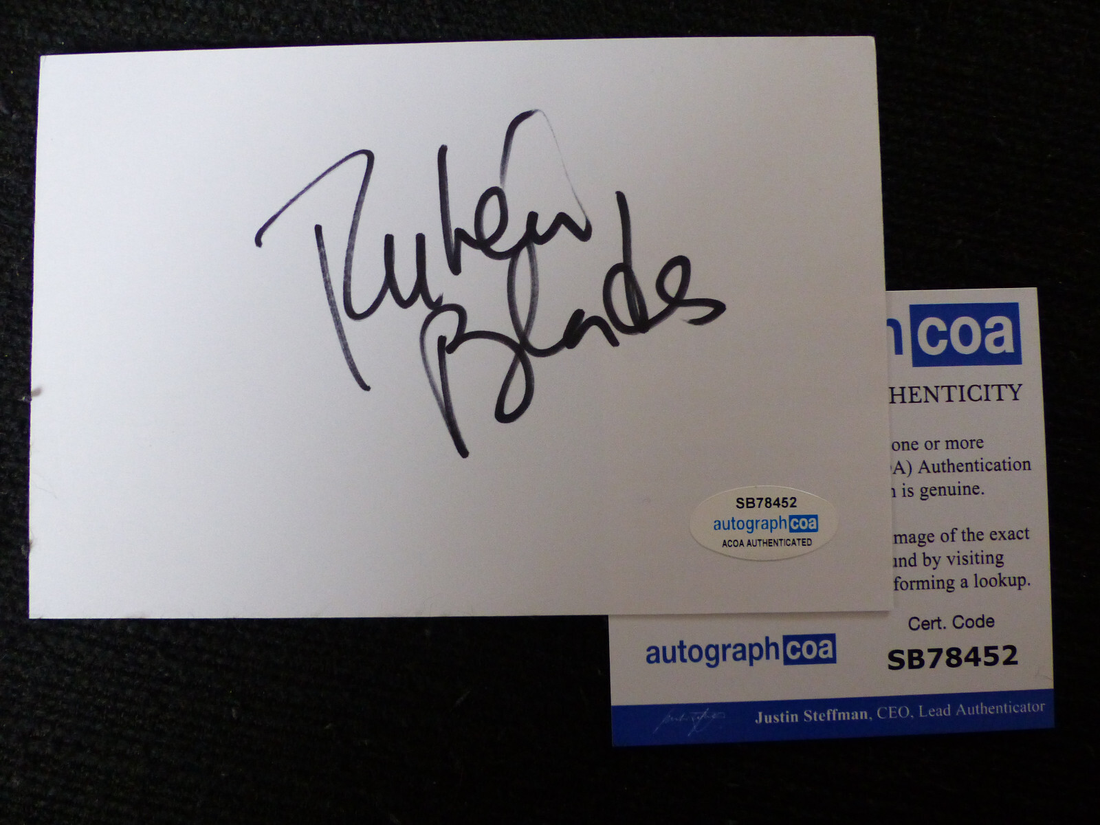RUBEN BLADES signed autograph 4x6 Autographed index card ACOA COA | eBay