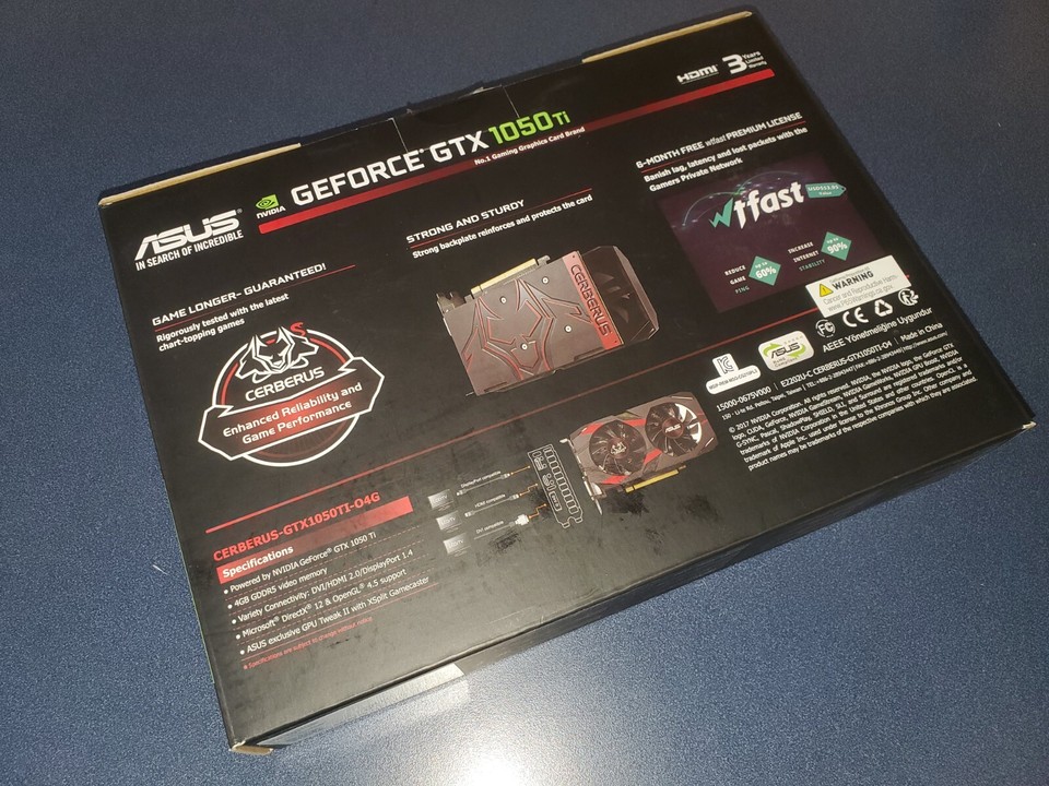*Box Only* “ASUS, Cerberus GeForce GTX 1050 Ti” box with internal ...