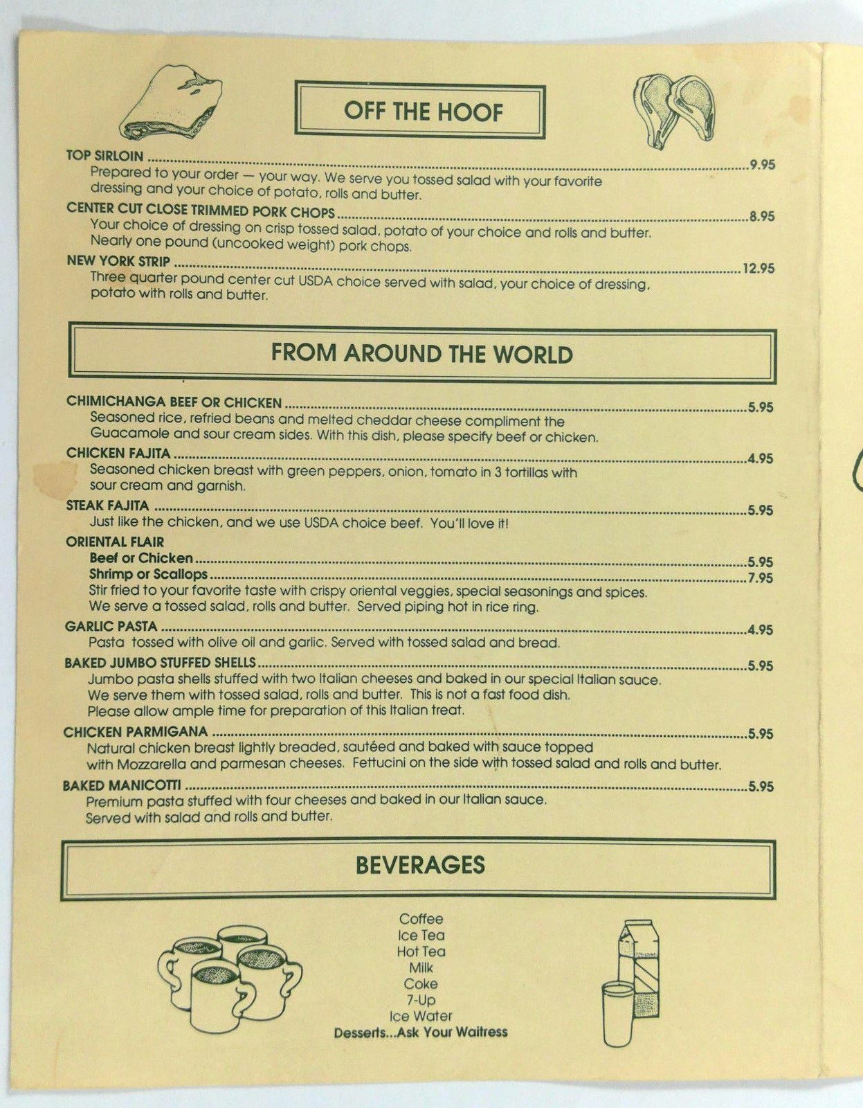 1980's Vintage Menu LUMPY'S Food Fun & Spirits Restaurant Loves Park ...