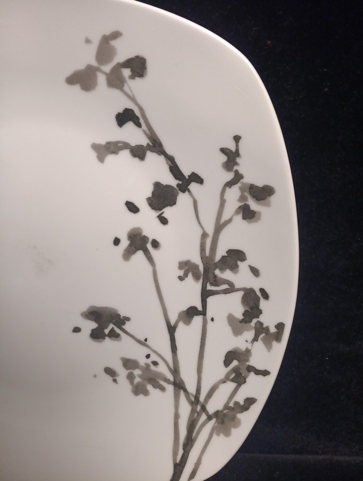 4 Tabletops Gallery Dinner Plates 10"W Square Black and White Timeless ...