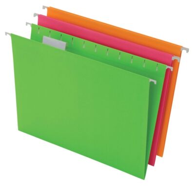 Pendaflex Glow Hanging File Folders Letter Size Assorted Case Pack of ...