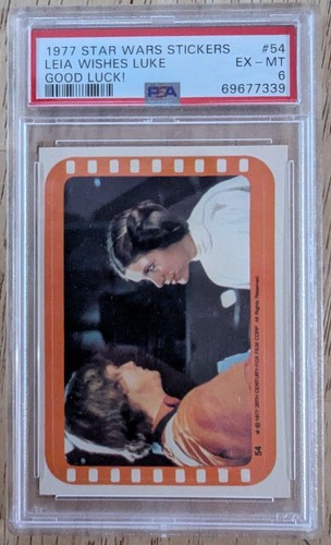 Leia Wishes Luke Good Luck! - 1977 Star Wars Stickers - #54 - PSA EX-MT ...