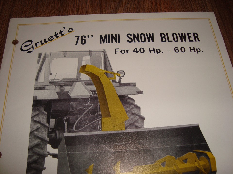 Gruett's 76" Mini Snow Blower For 40-60 Hp Tractors Information ...