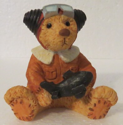 Take Me Home Teddies AVIATOR AUSTIN Pilot Teddy Bear Figurine w ...
