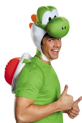 ADULT SUPER MARIO BROS OFFICIAL YOSHI COSTUME KIT HEADPEICE & SHELL ...