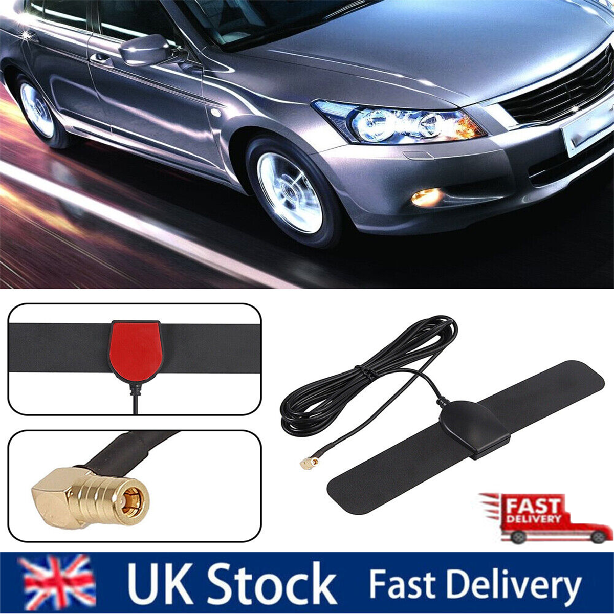 DAB Car Digital Stereo Radio Aerial Antenna Windscreen Glass SMB for ...