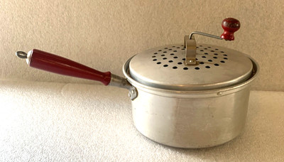 Vintage Hand Crank Stovetop Popcorn Popper West Bend Aluminum Red ...