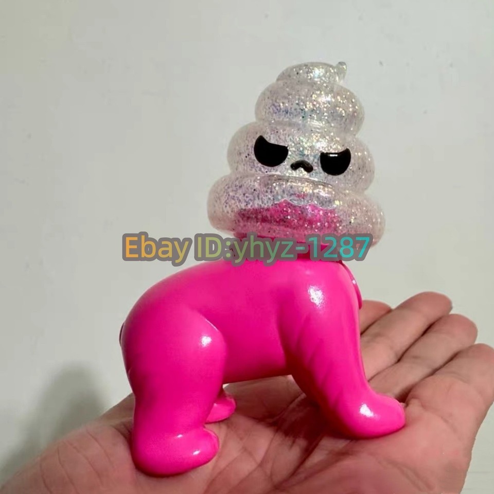 Real Head × Goccodo Kaiju Poop Head Dog Pink Clear Glitter Sofubi ...