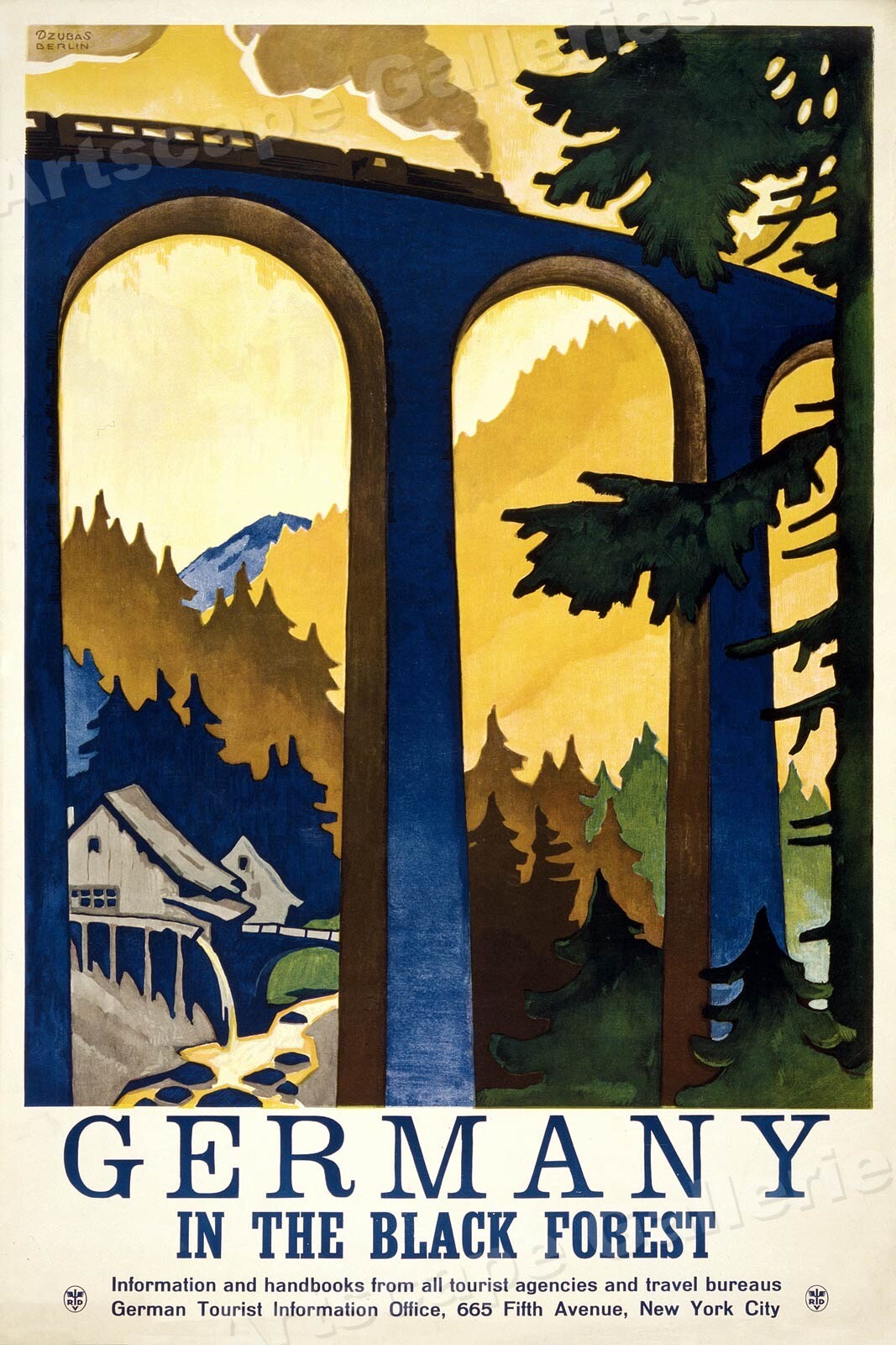 1930 Germany Black Forest - Vintage Style European Travel Poster ...