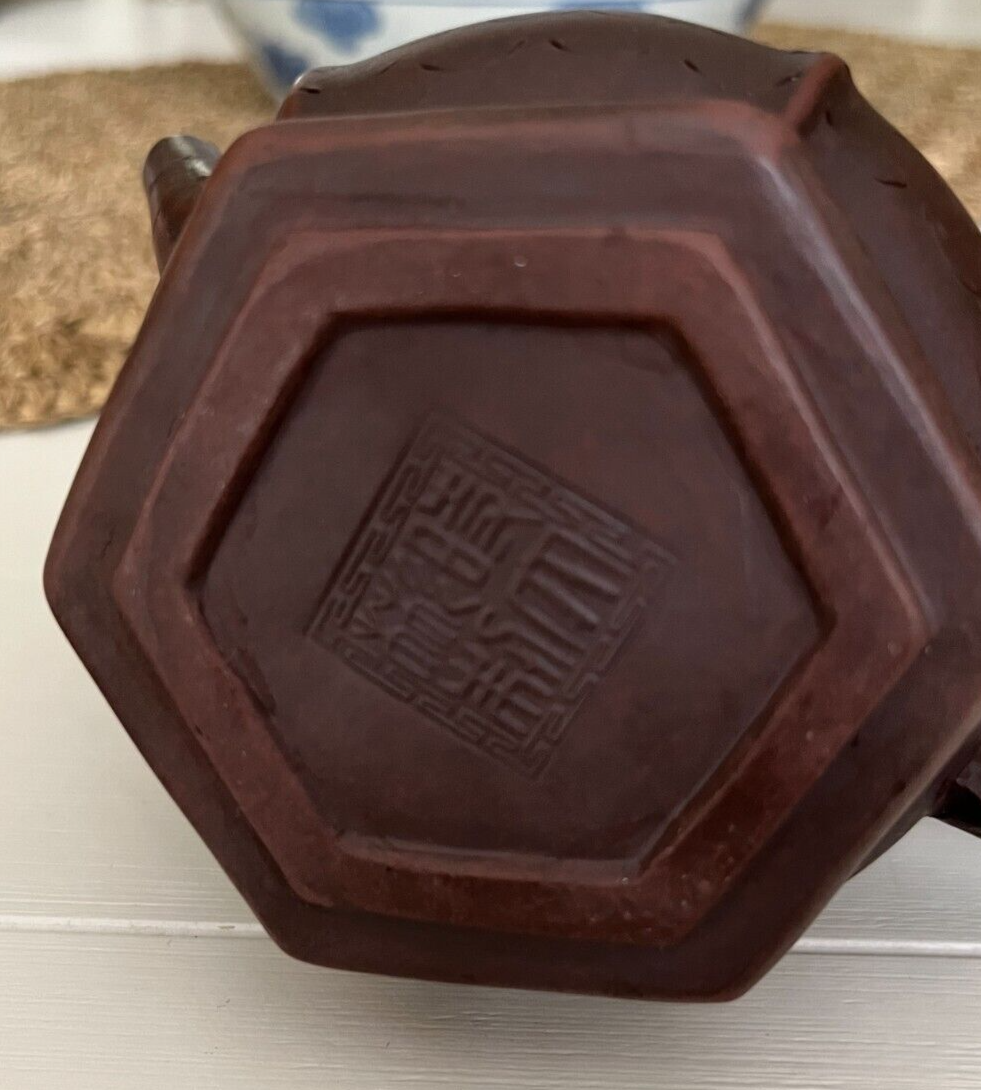 Red Purple Clay Yixing Signed Teapot Serpent Fish Bird Jiangsu Province ...