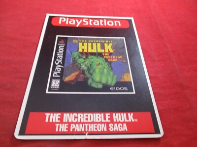 The Incredible Hulk The Pantheon Saga Playstation 1 PS1 Vidpro Display ...