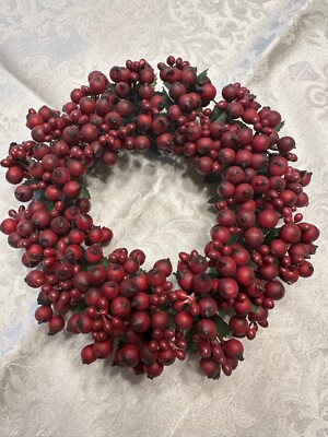 Cranberry Christmas Large Candle Ring - New | eBay