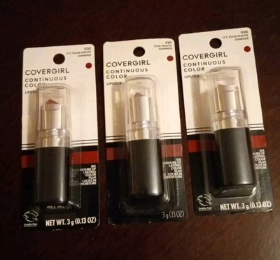 3 CoverGirl Continuous Color Lipstick, It's Your Mauve, Iced Mauve ...