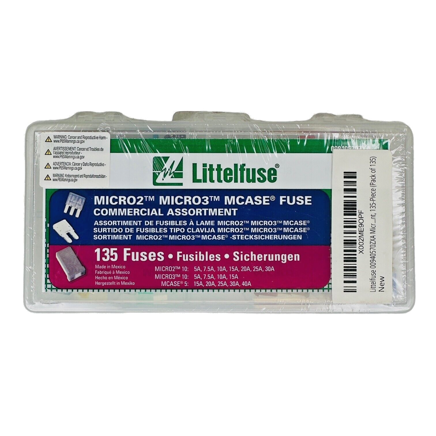 Littelfuse 00940570ZXA MICRO2, MICRO3, MCASE Fuse Kit Assortment - 135 ...