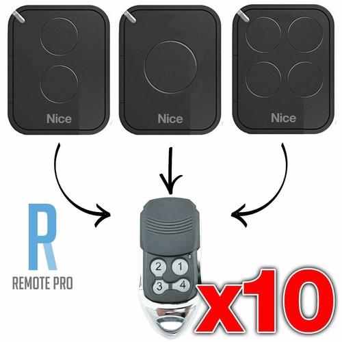10 x Compatible Garage/Gate Remote To Suit Nice Flor-e FLO1-RE FLO2-RE ...
