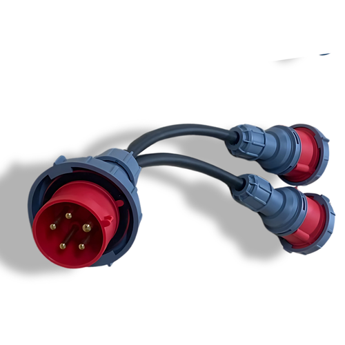 3 Phase 4/5 Pin 32Amp TO 2 Way Y 16 AMP Sockets Adaptor Splitter IP44 ...