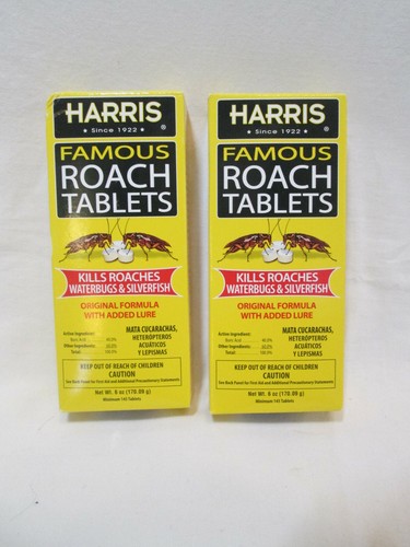 (2)Harris Mega Box Famous Roach & Silverfish 145 Tablets Infestation ...